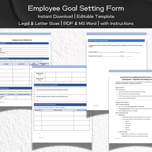 Employee Goal Setting Form Editable and Printable Template ...
