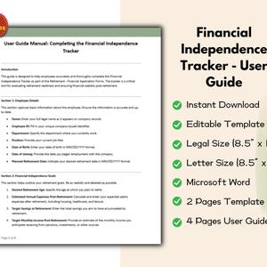 Financial Independence Tracker | Printable and Editable Retirement ...