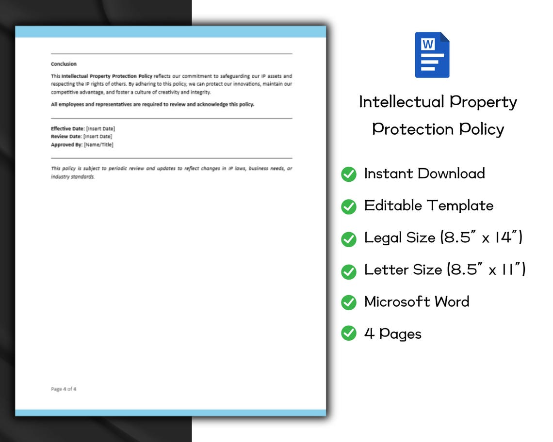 Intellectual Property Protection Policy Template | Legal & Compliance ...