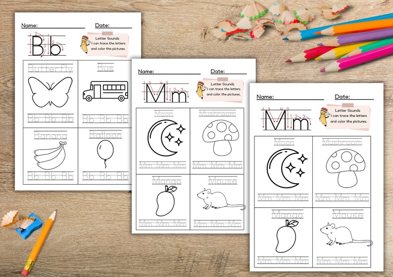 26 Alphabet Letter Sounds Worksheets Printable Beginning Sound ...