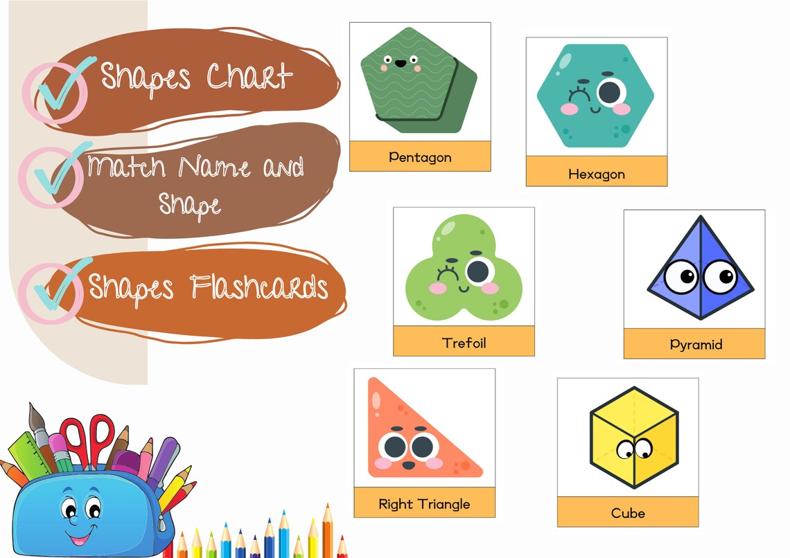 Printable Shape Flashcards Match Shape and Name Preschool Activity ...
