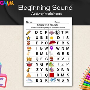 Printable Beginning Sound Letters Activity Worksheet Home School ...