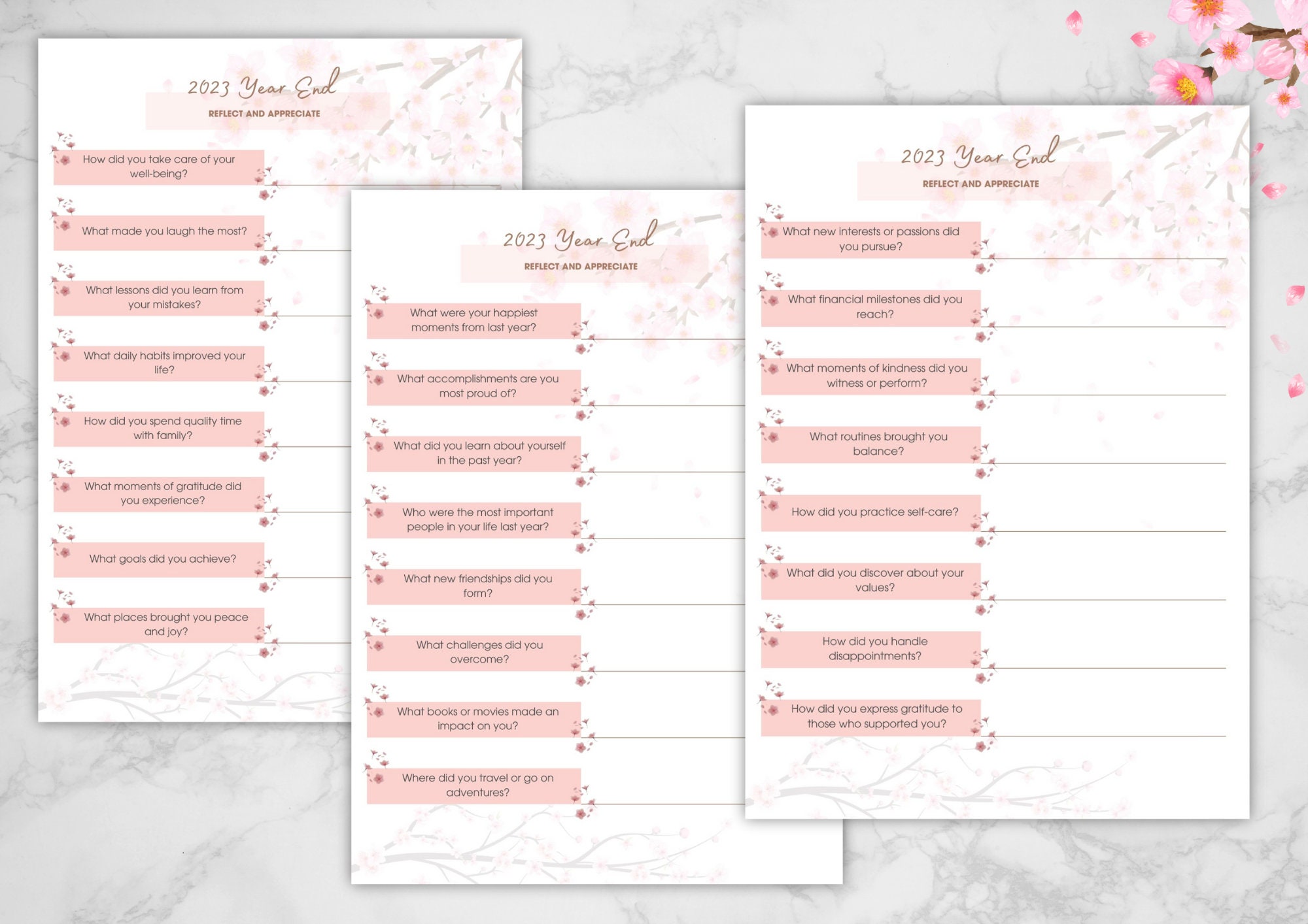 2024 Cherry Blossom Themed Calendar & Planner Your Year of Growth and ...