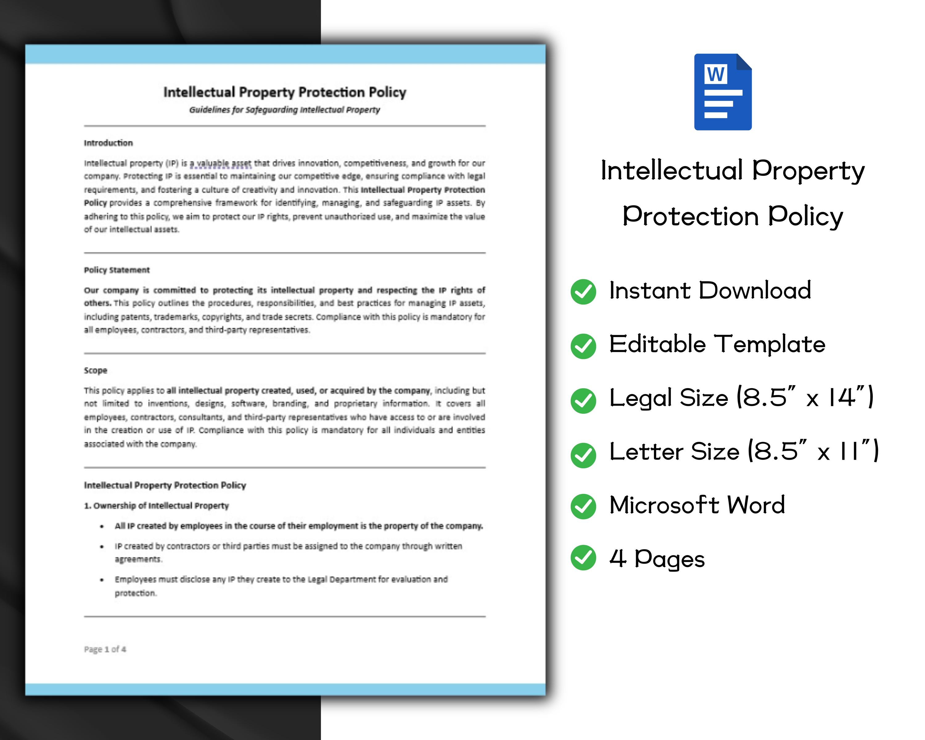 Intellectual Property Protection Policy Template | Legal & Compliance ...