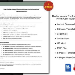 Performance Evaluation Form Editable and Printable Templates | HR ...