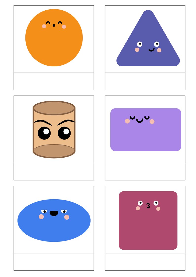 Printable Shape Flashcards | Match Shape and Name Preschool Activity ...