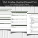 Work Schedule Adjustment Request Form Editable and Printable Template ...