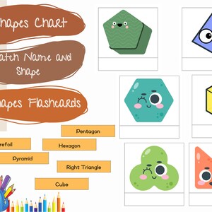 Printable Shape Flashcards | Match Shape and Name Preschool Activity ...