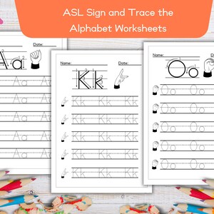 Printable ASL Sign and Trace the Alphabet Worksheets | 26 Printable ...
