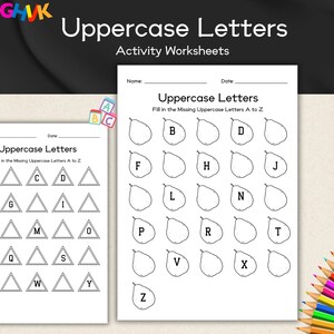 Printable Fill in the Missing Uppercase Letters A to Z Worksheets ...