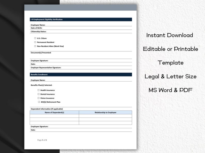 Pre-employment Assessment Form Editable and Printable Template ...