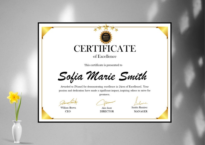 Editable Certificate Template 10 | Certificate of Achievement ...