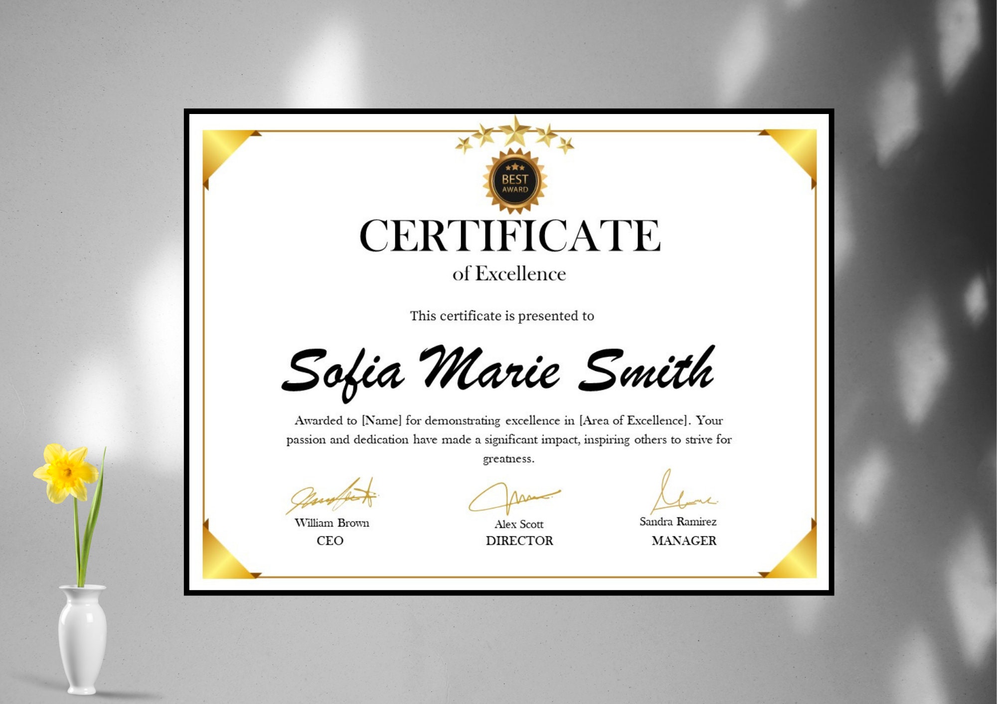 Editable Certificate Template 10 | Certificate of Achievement ...