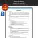 Payroll Policy Editable Template | Human Resource Policies ...
