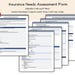 Insurance Needs Assessment Form Editable and Printable Financial ...