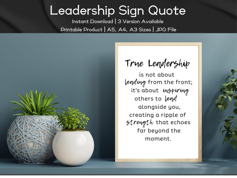 Leadership Quote Sign Printable | Inspirational Leadership Art ...