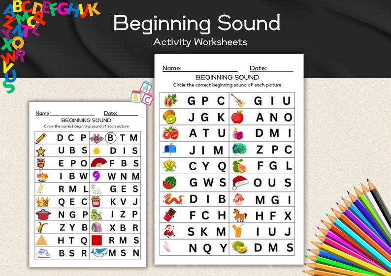 Printable Beginning Sound Letters Activity Worksheet Home School ...