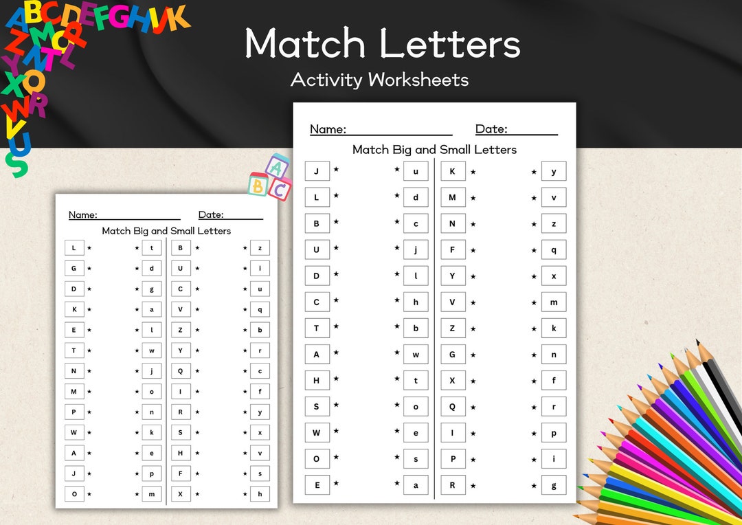 Printable Match Small Letters and Big Letters A to Z Activity ...