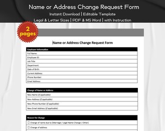 Employee Status Change Request Form Template - Etsy UK
