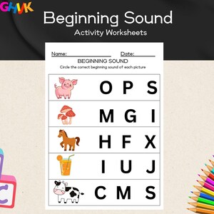 Printable Beginning Sound Letters Activity Worksheet | Home School ...
