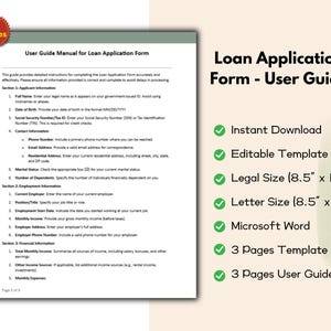 Loan Application Form – Editable and Printable Template for Personal or ...