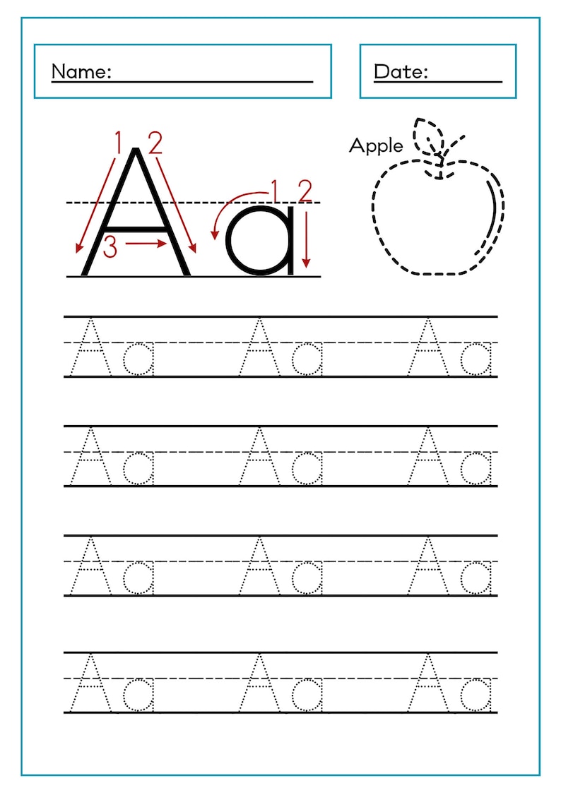 26 Tracing Letters Alphabet Printable Worksheets - Etsy