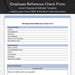 Employee Reference Check Form Editable Template and Printable Template ...