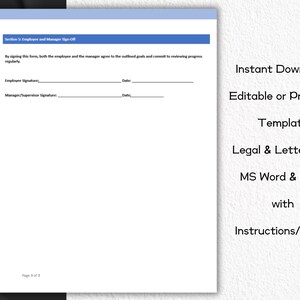 Employee Goal Setting Form Editable and Printable Template ...