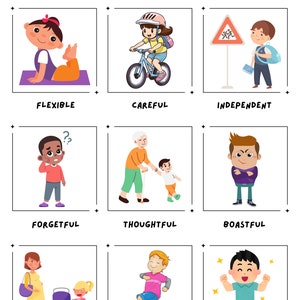 Printable ADJECTIVES Picture Cards | Flashcards | Parts of Speech ...