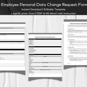 Employee Personal Data Change Request Form Editable and Printable ...