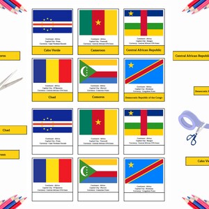 196 Country Flag Flashcard Printable | Match the Flag and Name Activity ...
