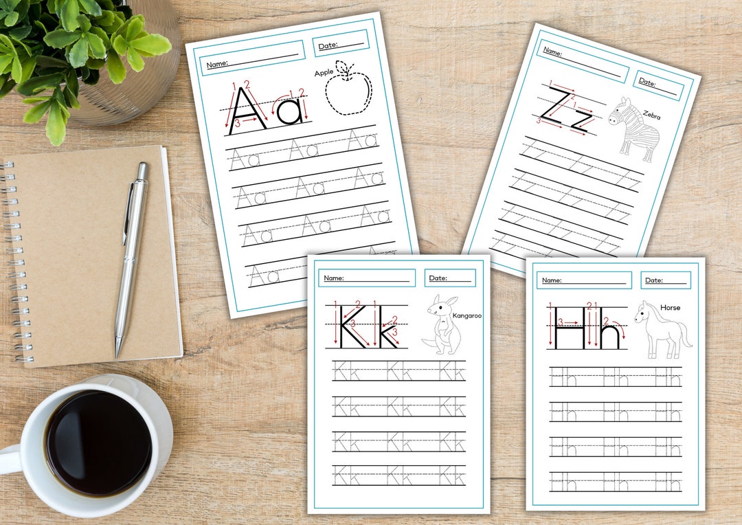 26 Tracing Letters Alphabet Printable Worksheets - Etsy