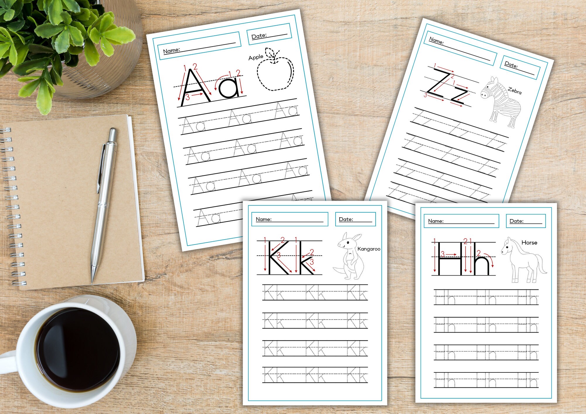 26 Tracing Letters Alphabet Printable Worksheets - Etsy