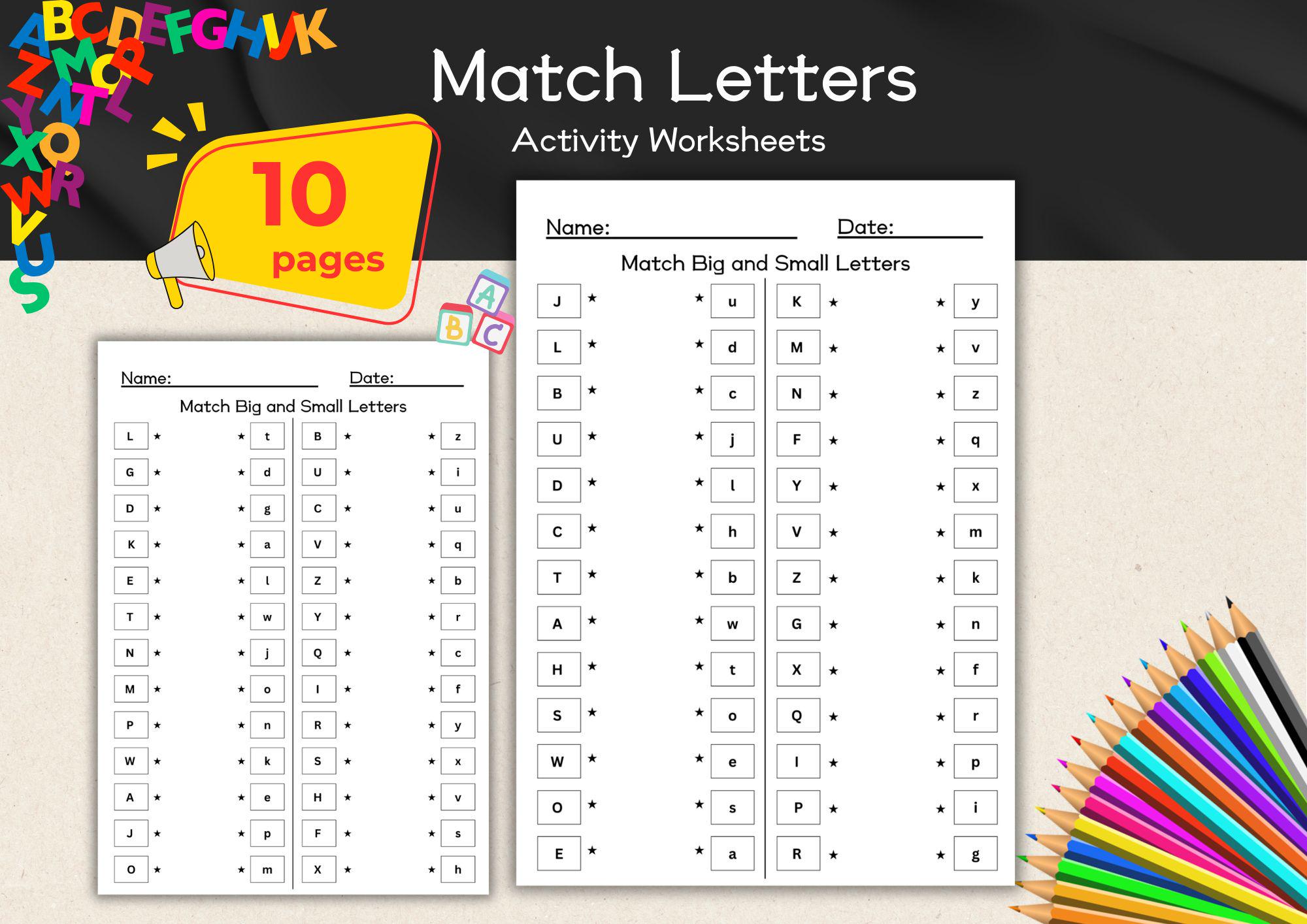 Printable Match Small Letters and Big Letters A to Z Activity ...