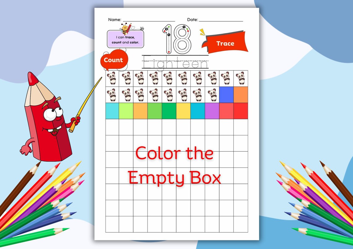 Printable 0 to 100 Numbers Trace Count and Color Activity - Etsy