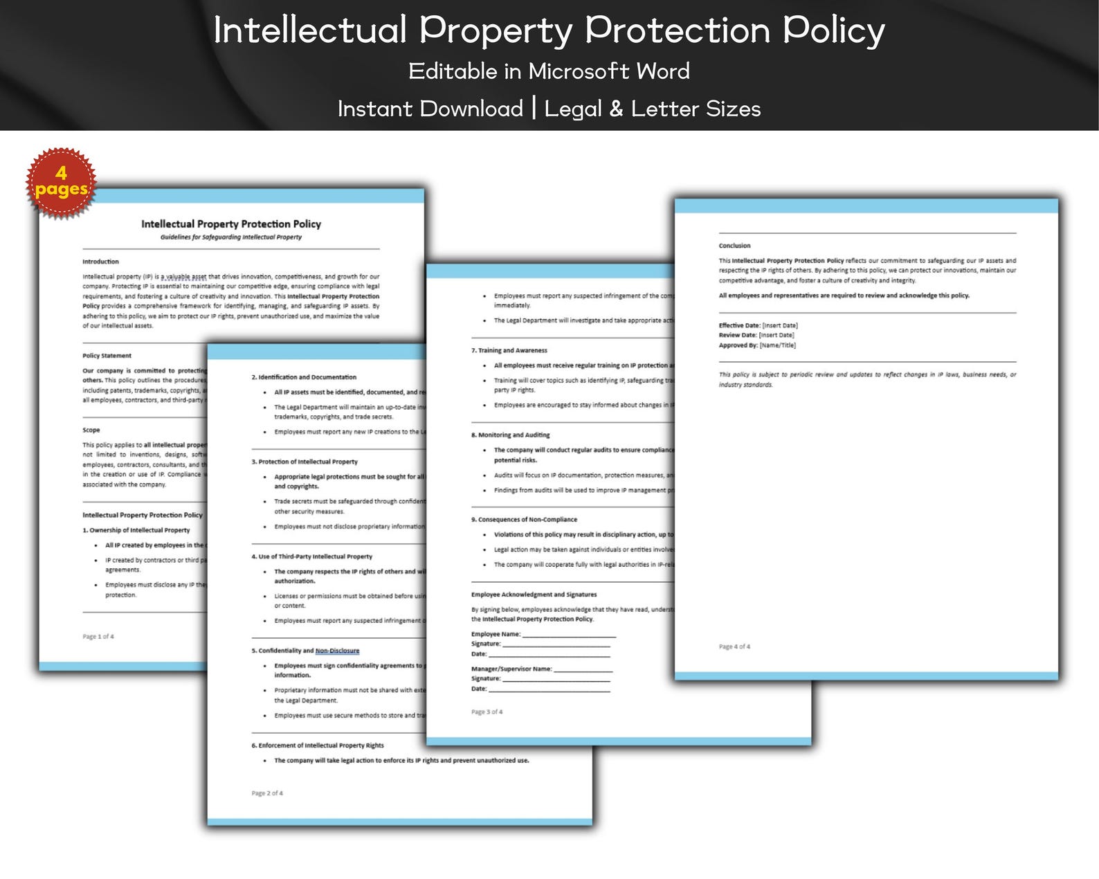 Intellectual Property Protection Policy Template | Legal & Compliance ...