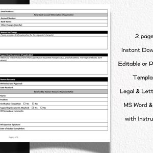 Employee Personal Data Change Request Form Editable and Printable ...