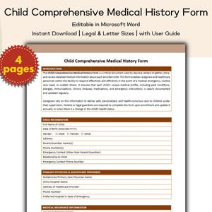 Medical History Daycare - Etsy