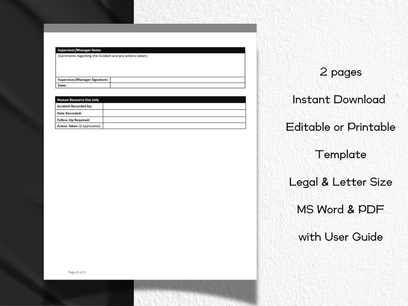 Tardiness Report Form Editable and Printable Template | Employee ...