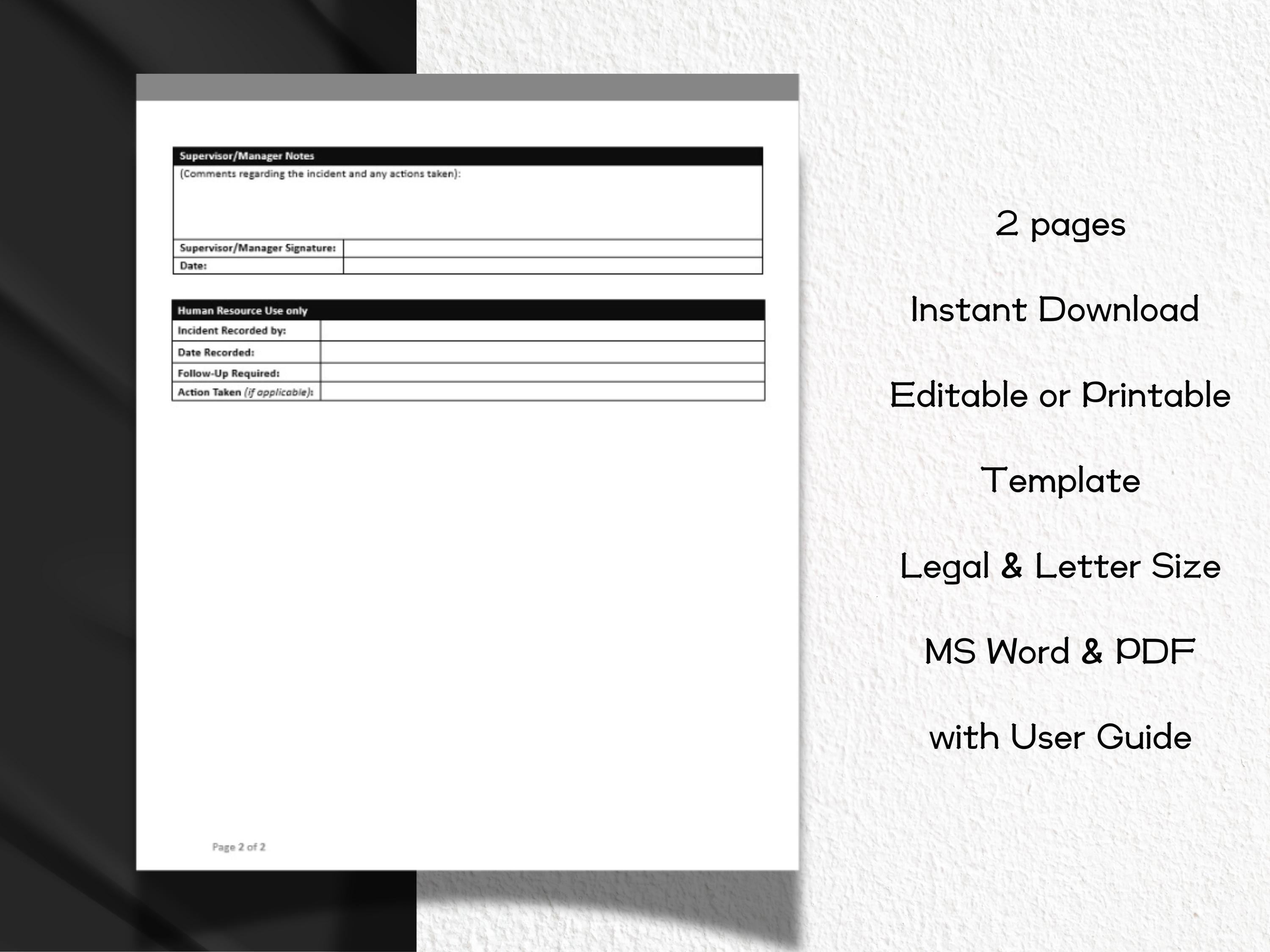 Tardiness Report Form Editable and Printable Template | Employee ...