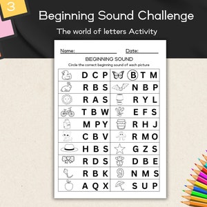 Printable Beginning Sound Letters Activity Worksheet | Home School ...