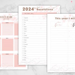 2024 Cherry Blossom Themed Calendar & Planner Your Year of Growth and ...