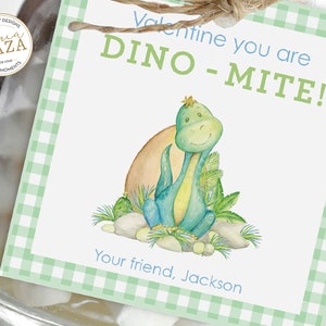 Dino-mite Valentine Favor Tag for Class (digital Download) - Etsy