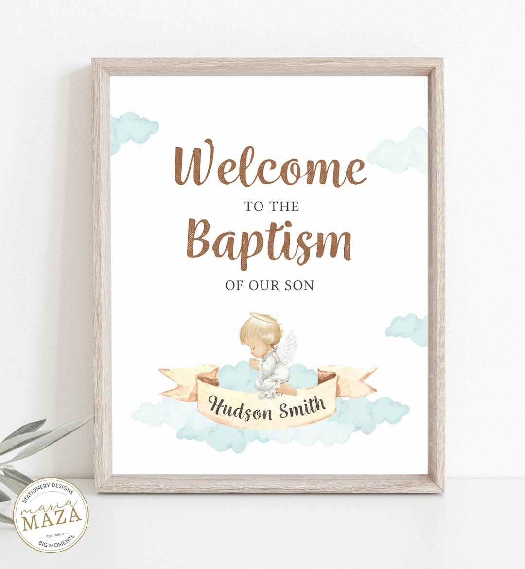 Welcome to Baptism Sign, Lds Baptism Boy Sign, All Are Welcome, Baptism ...