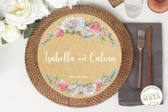 Editable Round Placemats Paper Kraft Style 10.8 Brown - Etsy Canada