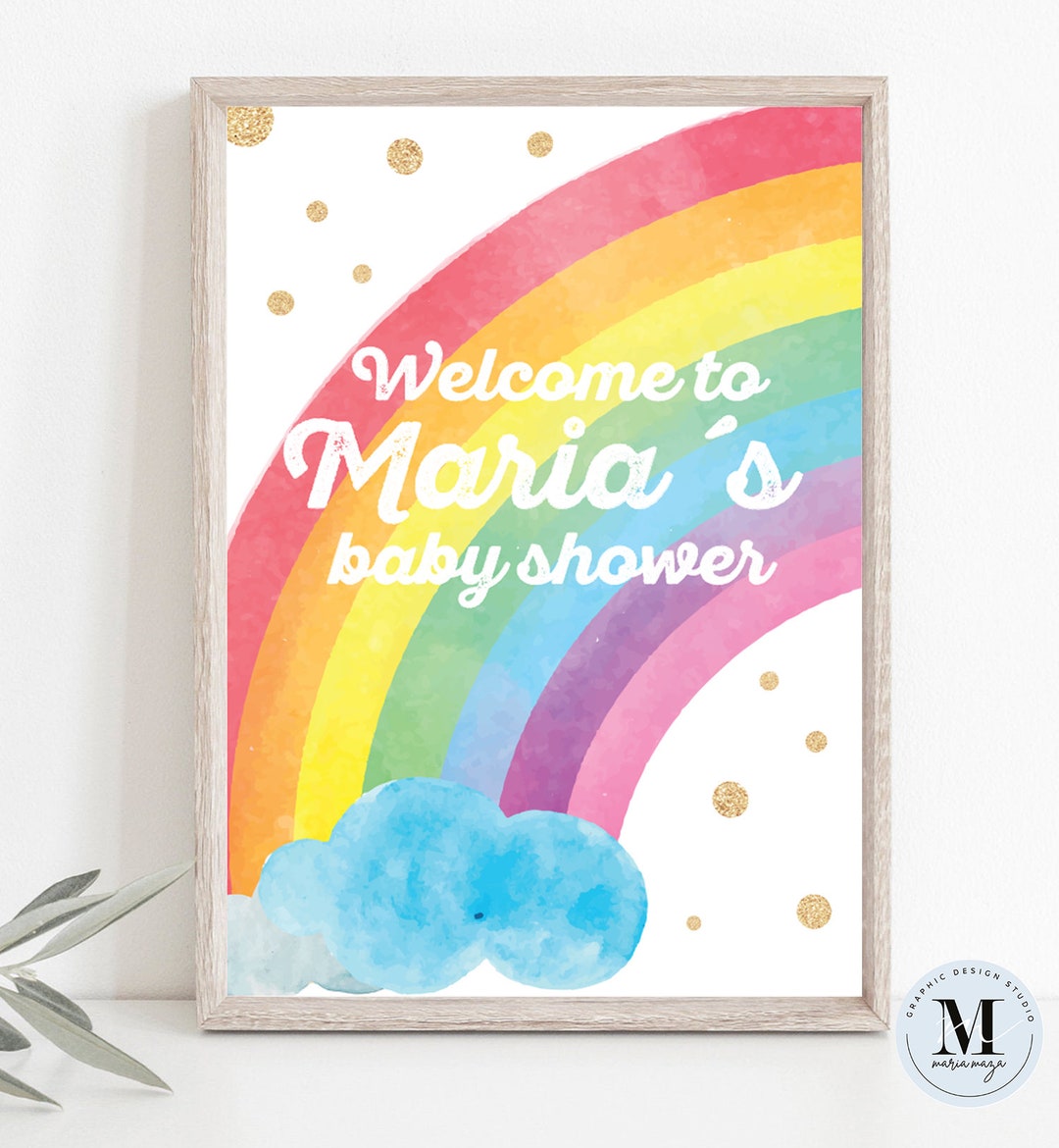 Rainbow Birthday Welcome Sign: Editable Party Banner (digital Download ...