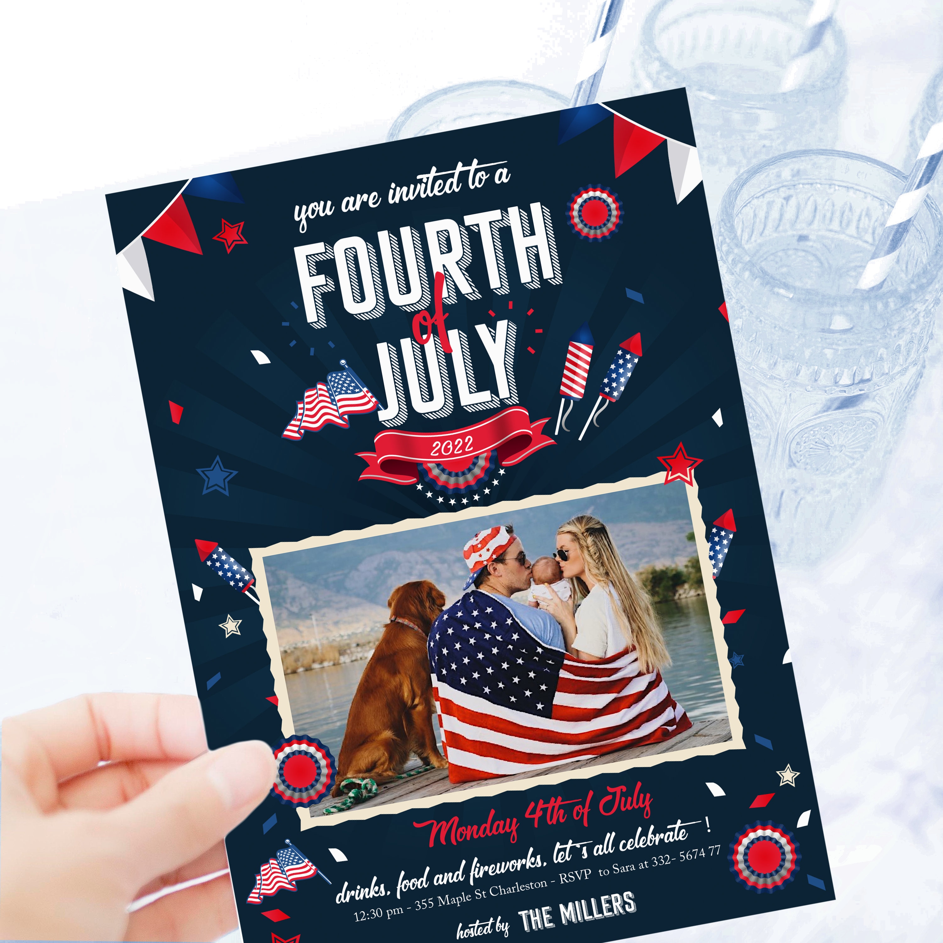 4th of July Invitation Party Patriotic Decor 4th of July - Etsy