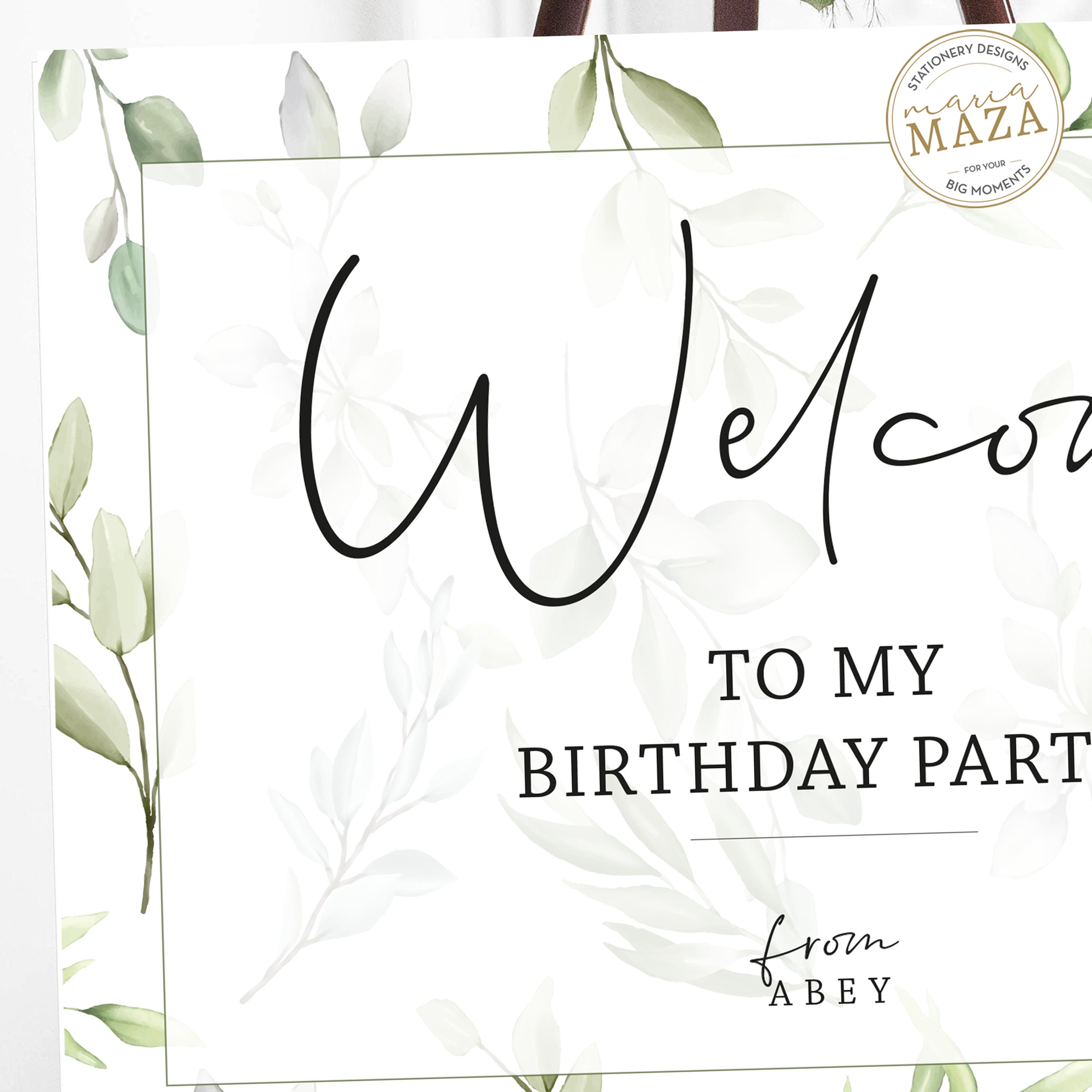 Greenery Wedding Welcome Sign Welcome to My Birthday Sign - Etsy