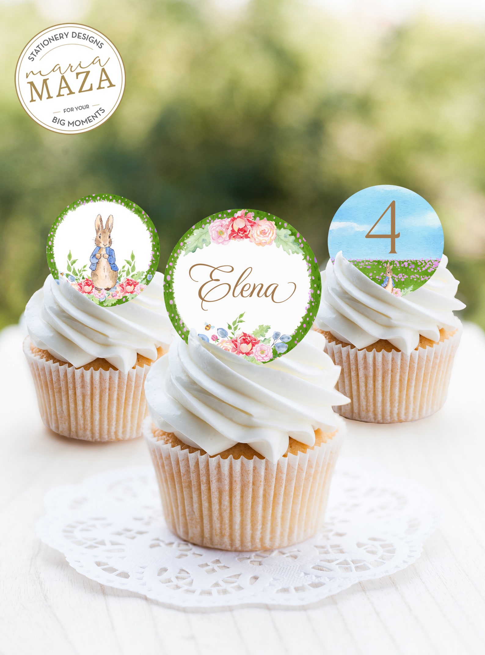 Peter Rabbit Cupcake Toppers, Peter Rabbit, Baby Shower Decor, Fiesta ...