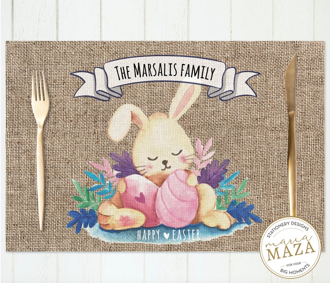 Easter Paper Placemats, Easter Table Decorations, Easter Bunny Decor ...